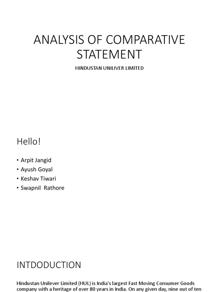 Analysis Of Comparative Statement Pdf Finance And Money Management 4703