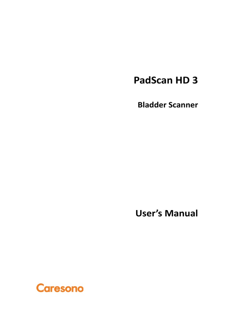 Caresono PadScan HD3 Bladder Scanner Users Manual | PDF | Power Supply ...