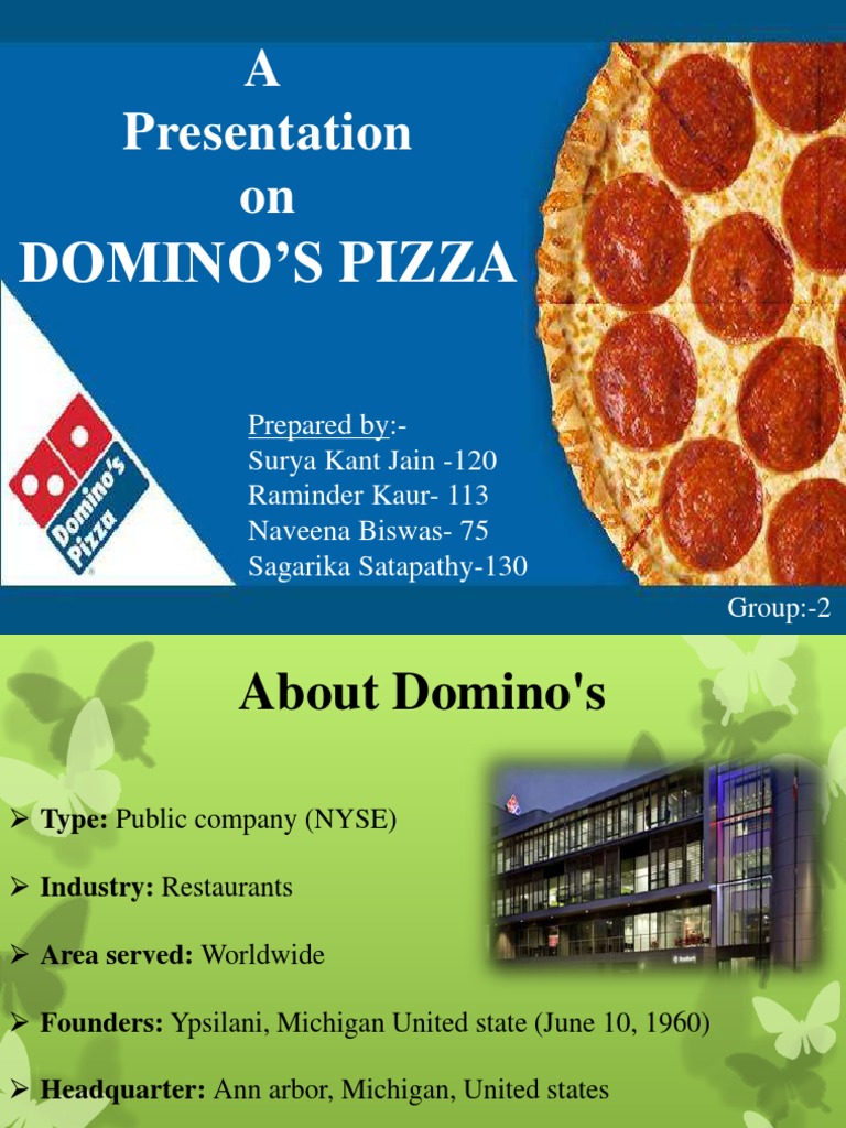 A Presentation On: Domino S Pizza | PDF | Domino's Pizza | Marketing ...