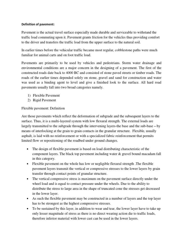 Definition of Pavement | PDF | Road Surface | Strength Of Materials