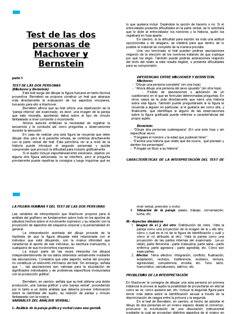 Test de Las Dos Personas de Machover y Bernstein | PDF | Evolución ...