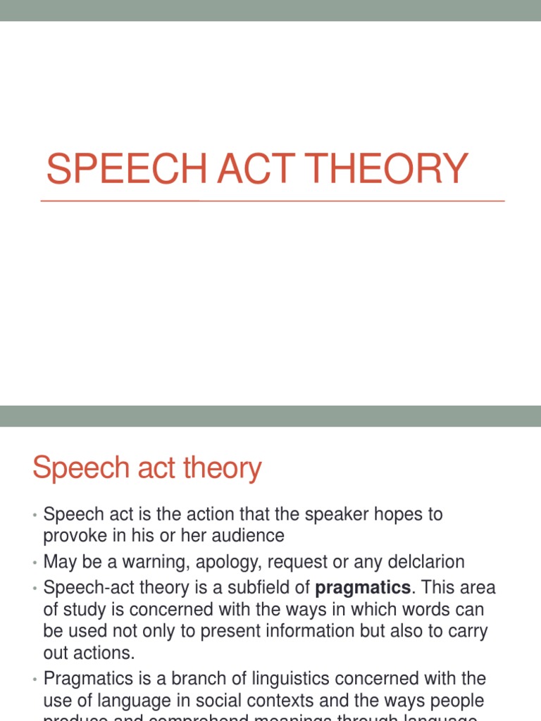 Speech Act Theory (Perlo, Illo, Locu) | PDF | Semiotics | Psychological Concepts
