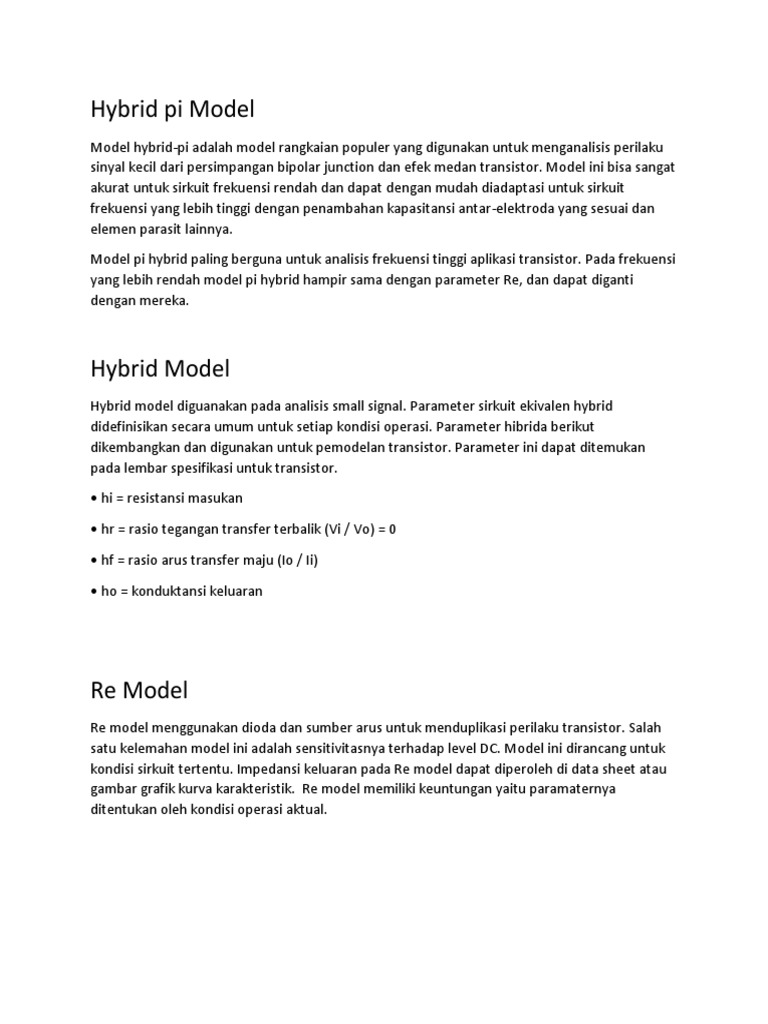 Hybrid Pi Model: A Useful Approach for High-Frequency Transistor ...