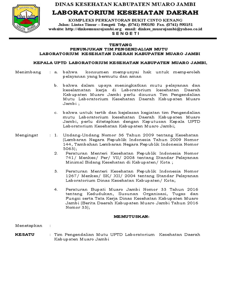 Sk. Tim Mutu Labkesda | PDF