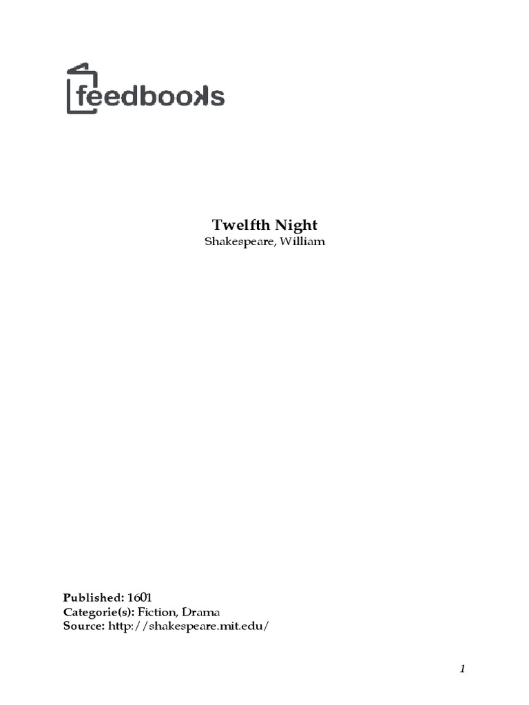 William Shakespeare - Twelfth Night PDF | PDF | William Shakespeare