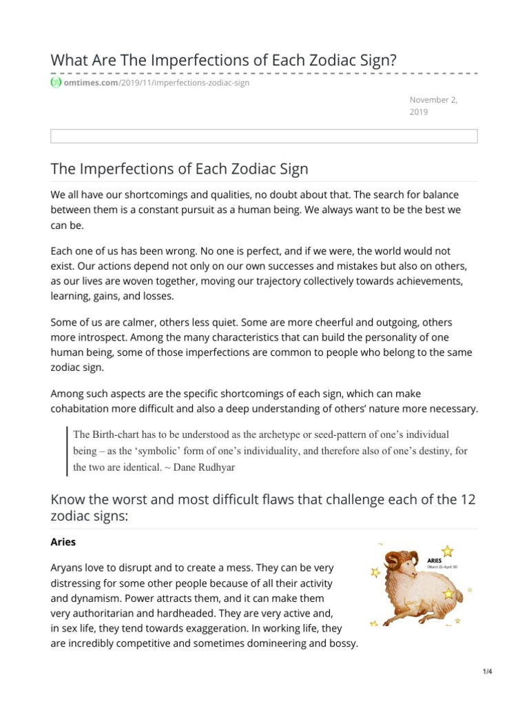 Zodiac Sign Flaws Revealed | PDF | Astrological Sign | Astrology