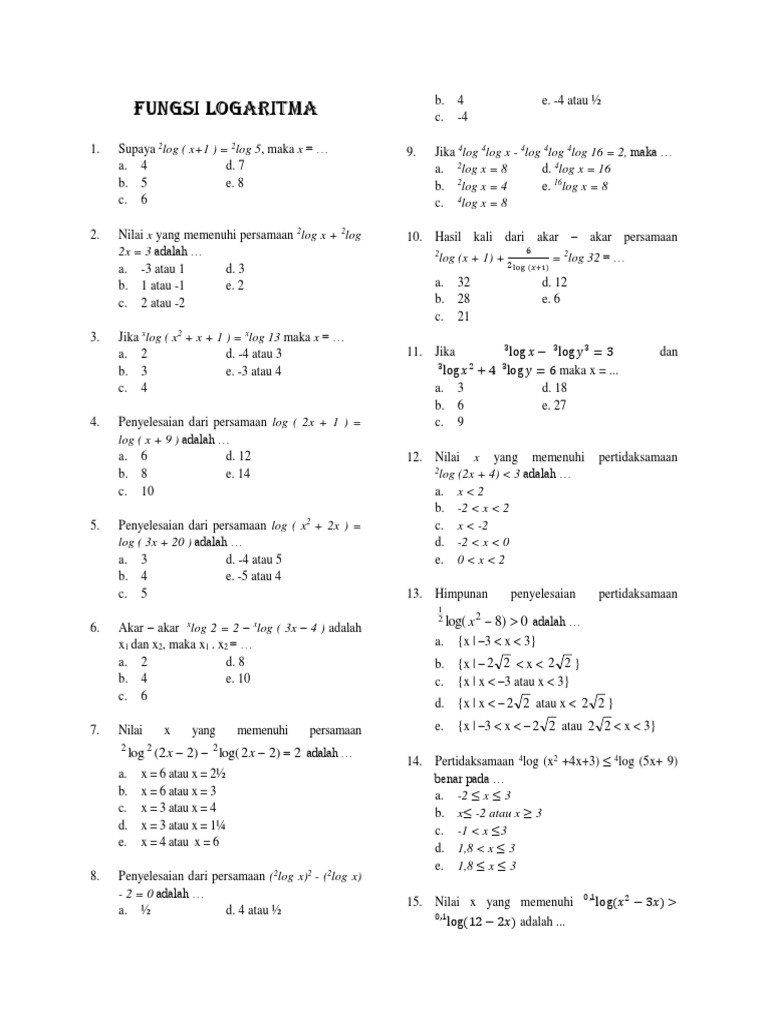 Fungsi Logaritma | PDF