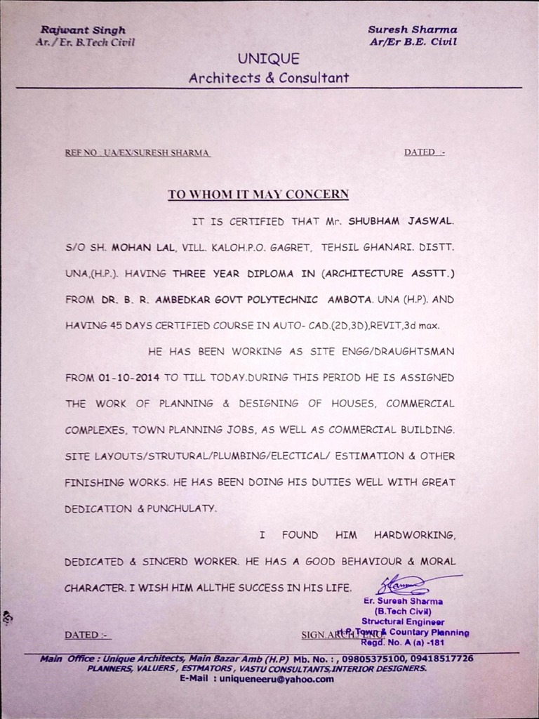 Shubham Experince Letter. | PDF