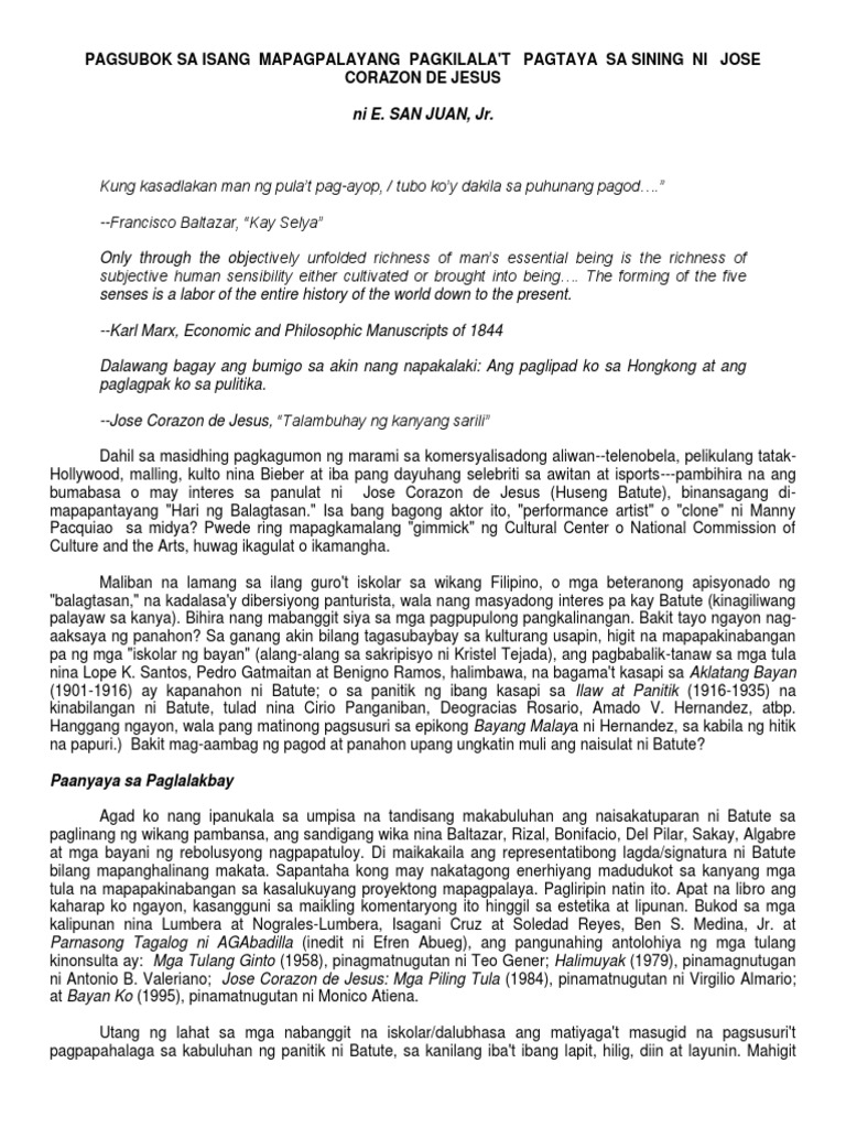 Sijosecorazondejesusatangatingpanulaan