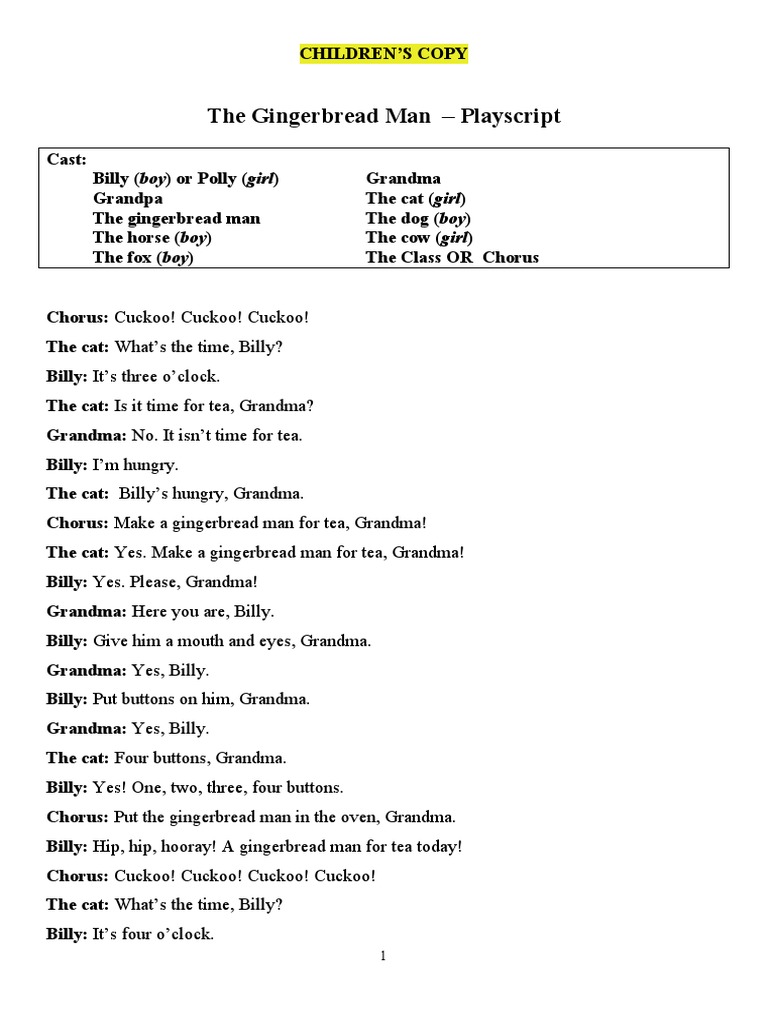 The Gingerbread Man | PDF