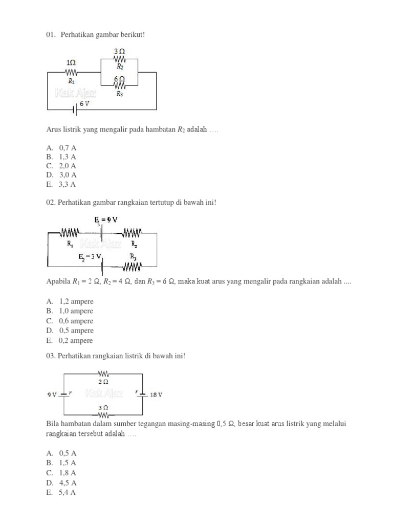 Latihan Soal Listrik Dinamis | PDF