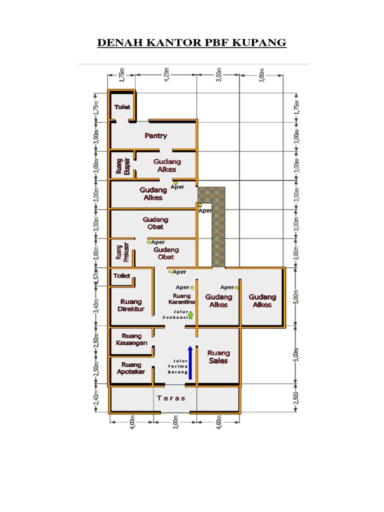 Denah Kantor PBF Kupang: Jalur Evakuasi | PDF