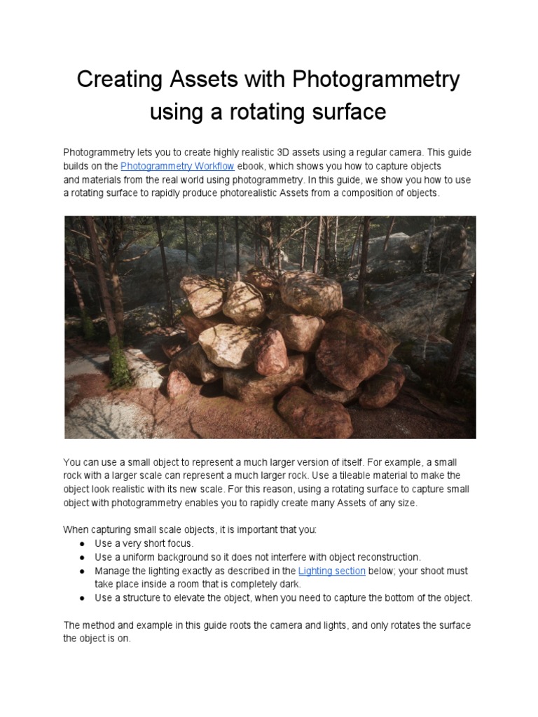 Creating Assets With Photogrammetry Using A Rotating Surface | PDF | Camera | Exposure (Photography)