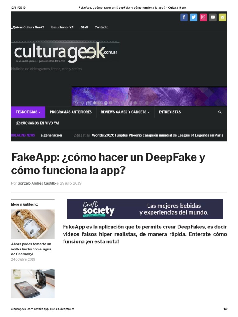 FakeApp_ ¿Cómo Hacer Un DeepFake y Cómo Funciona La App_ - Cultura Geek ...