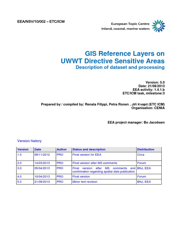 UWWTD GIS Reference v4 PDF | PDF | Geographic Information System | Metadata