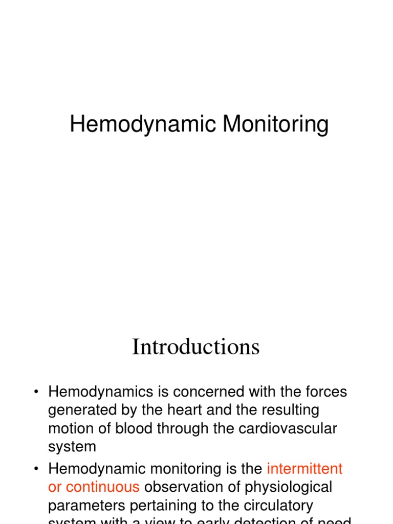 Hemodynamic Monitoring Guide | PDF | Ejection Fraction | Hemodynamics