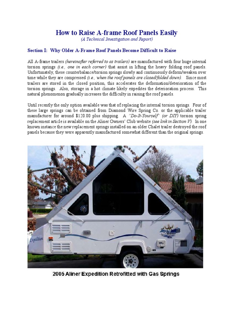 How To Raise A-Frame Roof Panels Easily | PDF | Stainless Steel | Force