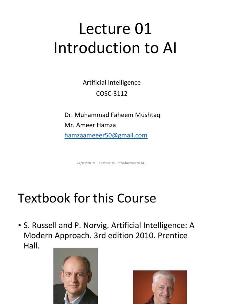 Introduction To AI: Artificial Intelligence COSC-3112 | PDF | Artificial Intelligence ...