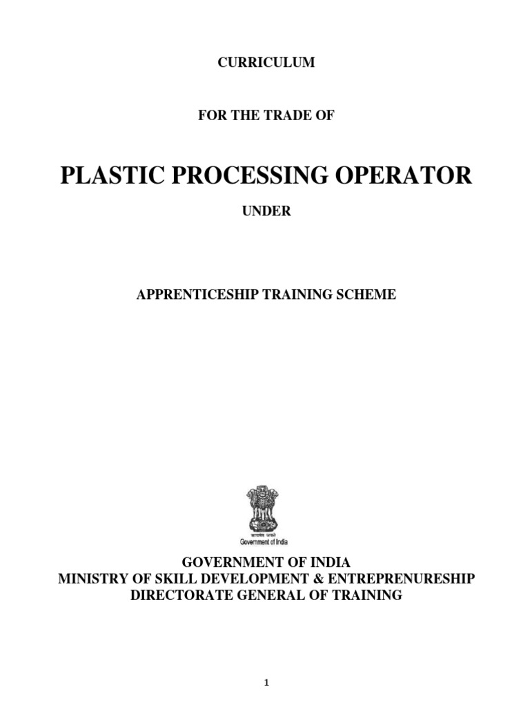Plastic Processing Operator PDF | PDF | Apprenticeship | Entrepreneurship