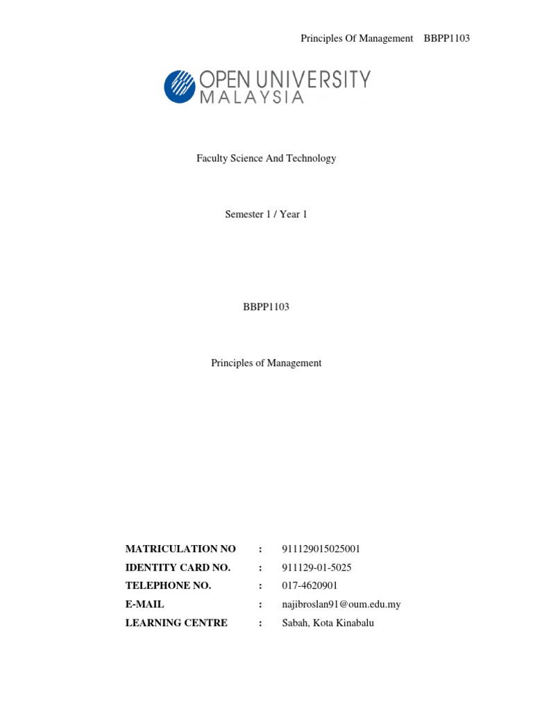 Assignment BBPP1103 Principles of Management | PDF | Heat Exchanger ...