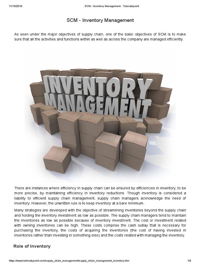 SCM Inventory Management Tutorial | PDF | Mathematical Optimization ...