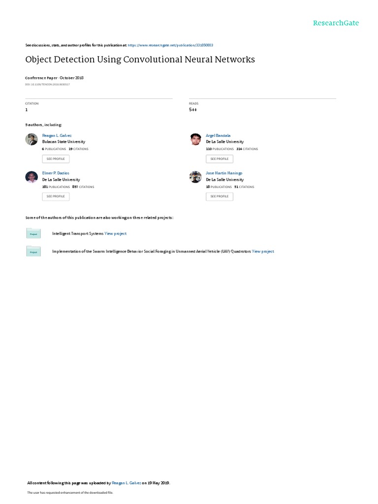 Object Detection Using Convolution Al Neural Networks Pdf Artificial Neural Network