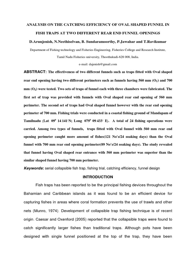 Published-Analysis On The Catching Efficiency of Oval Shaped Funnel in ...