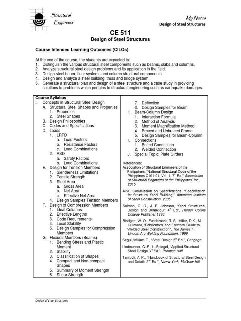 MyNotes CE511 TensionMembers | PDF | Plasticity (Physics) | Strength Of ...