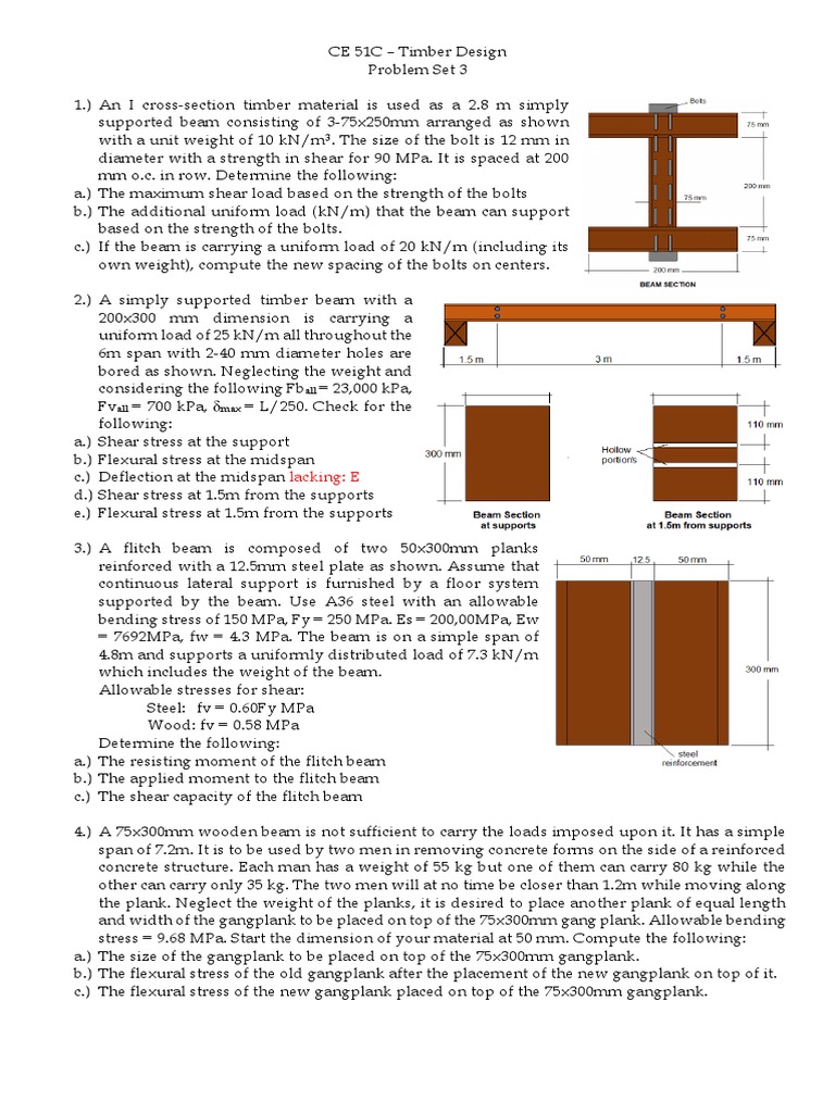 Analysis of Timber Beam Design Problems | PDF | Beam (Structure ...