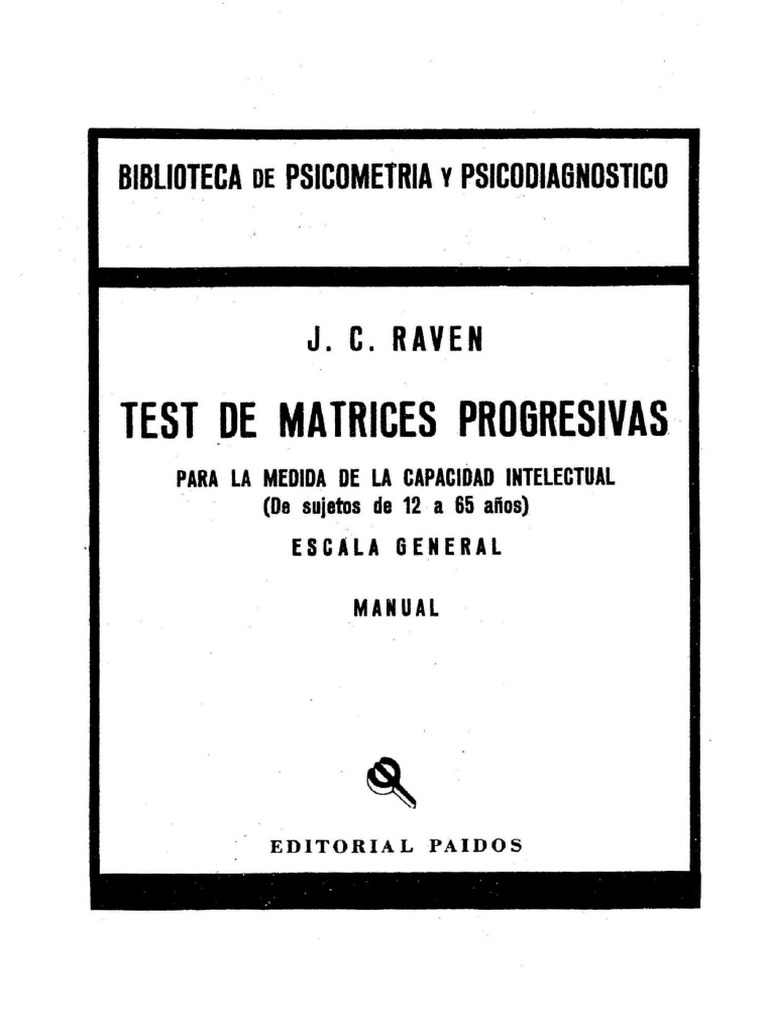 Manual Test de Raven Escala General PDF | PDF