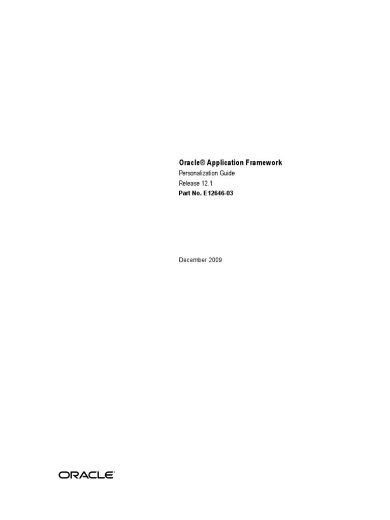 Oracle Application Framework Personalization Guide Pdf