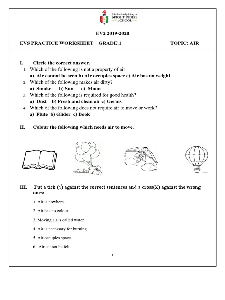 Air Worksheet | PDF