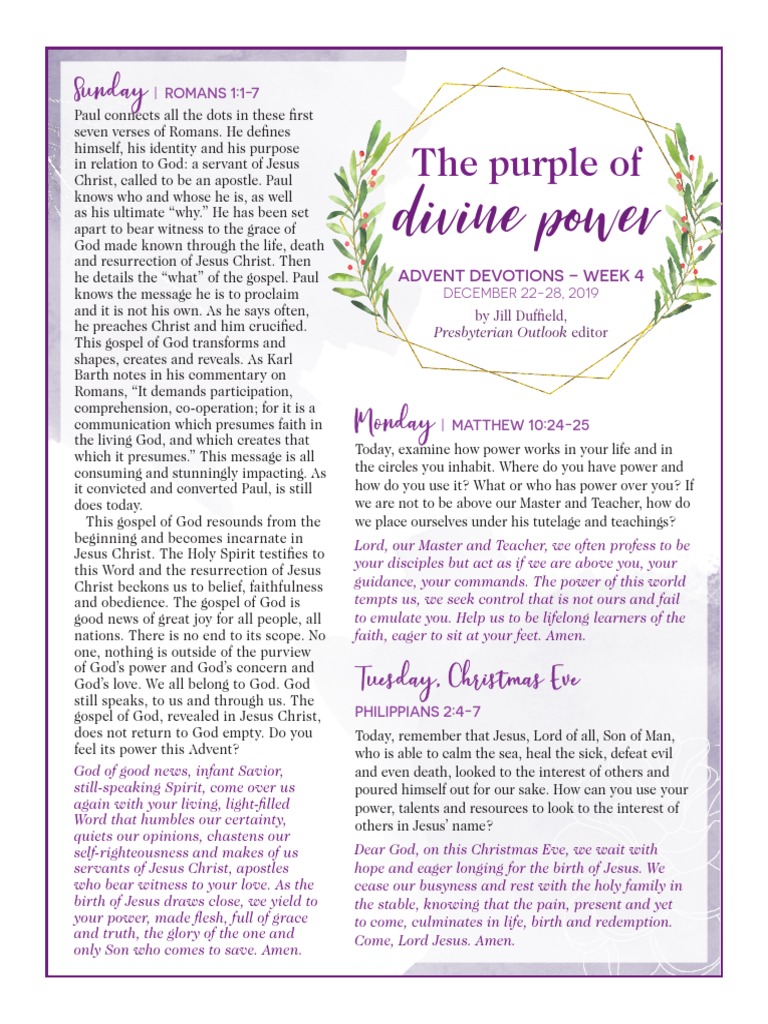 Advent Devotions 2019 Week4 FULLpage COLOR | PDF | Paul The Apostle ...