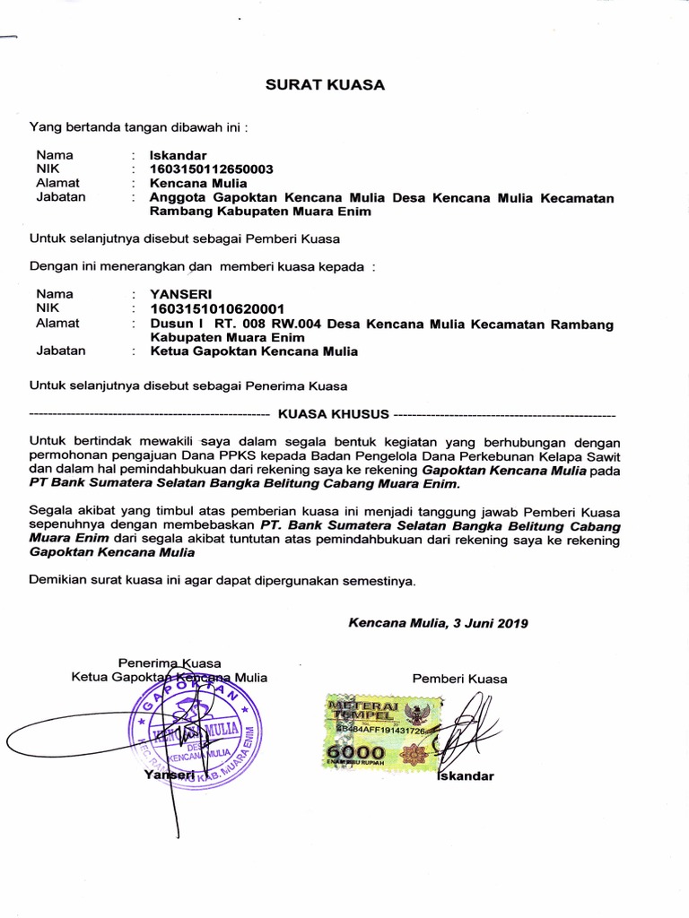 Scan Surat Kuasa Iskandar | PDF