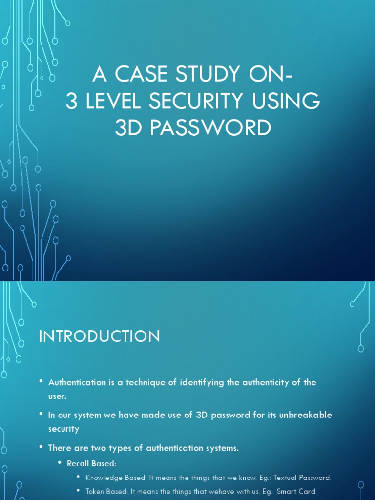 A Case Study On-3 Level Security Using 3D Password | PDF ...