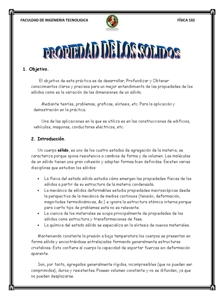 Propiedades de Los Solidos | PDF | Conduccion termica | Expansión térmica