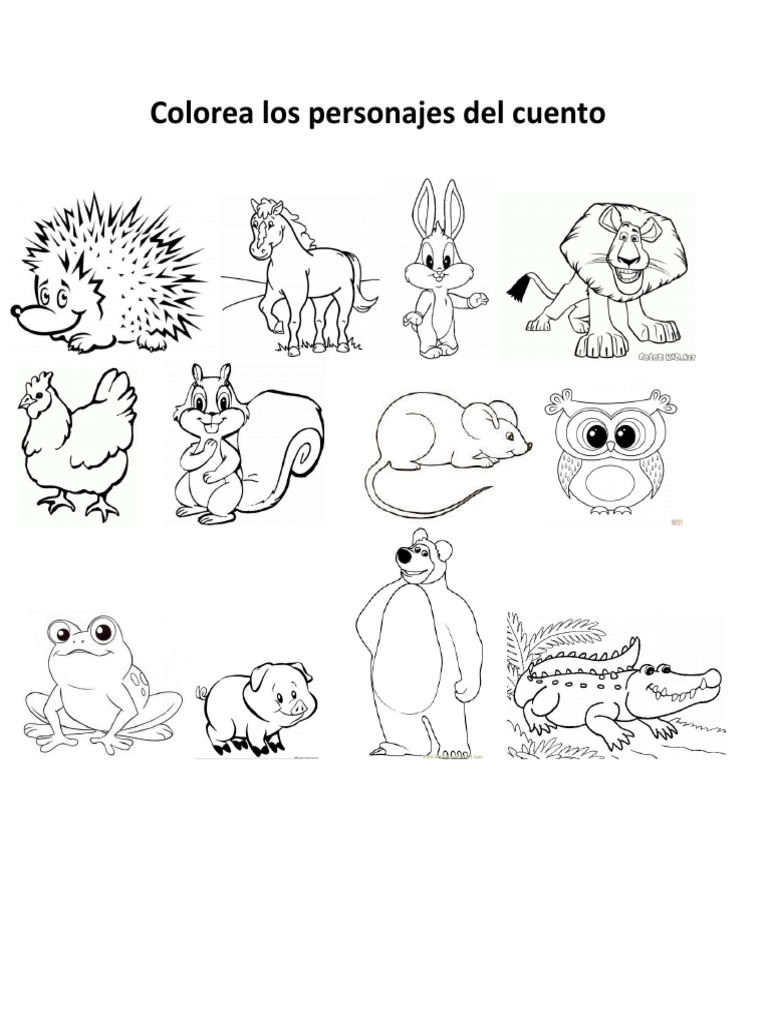 Actividad 1 Colorea Los Personajes Del Cuento | PDF