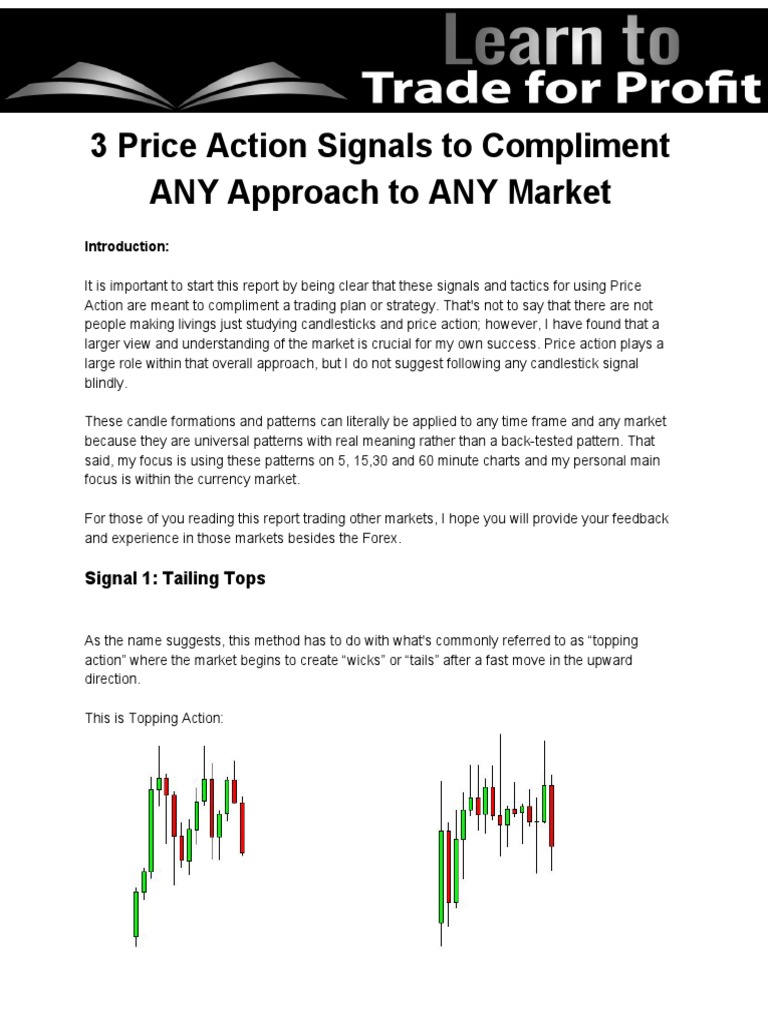 3 Top Price Action Signals PDF | PDF | Market Trend | Market (Economics)