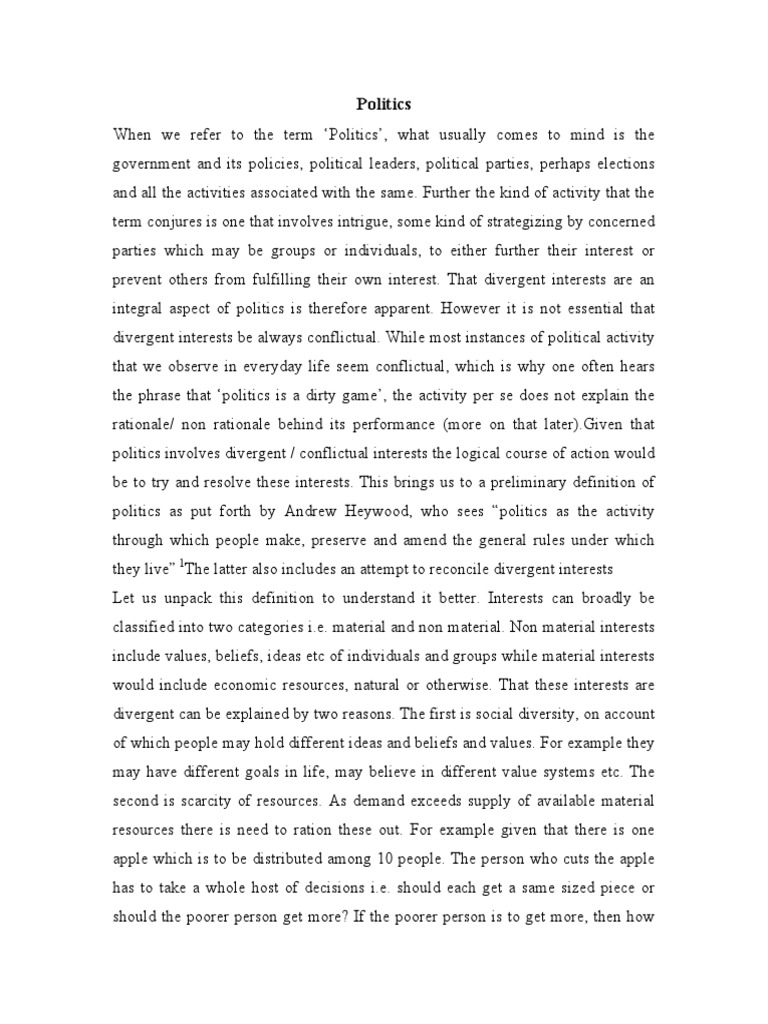 Understanding Politics: An Interdisciplinary Exploration of the ...