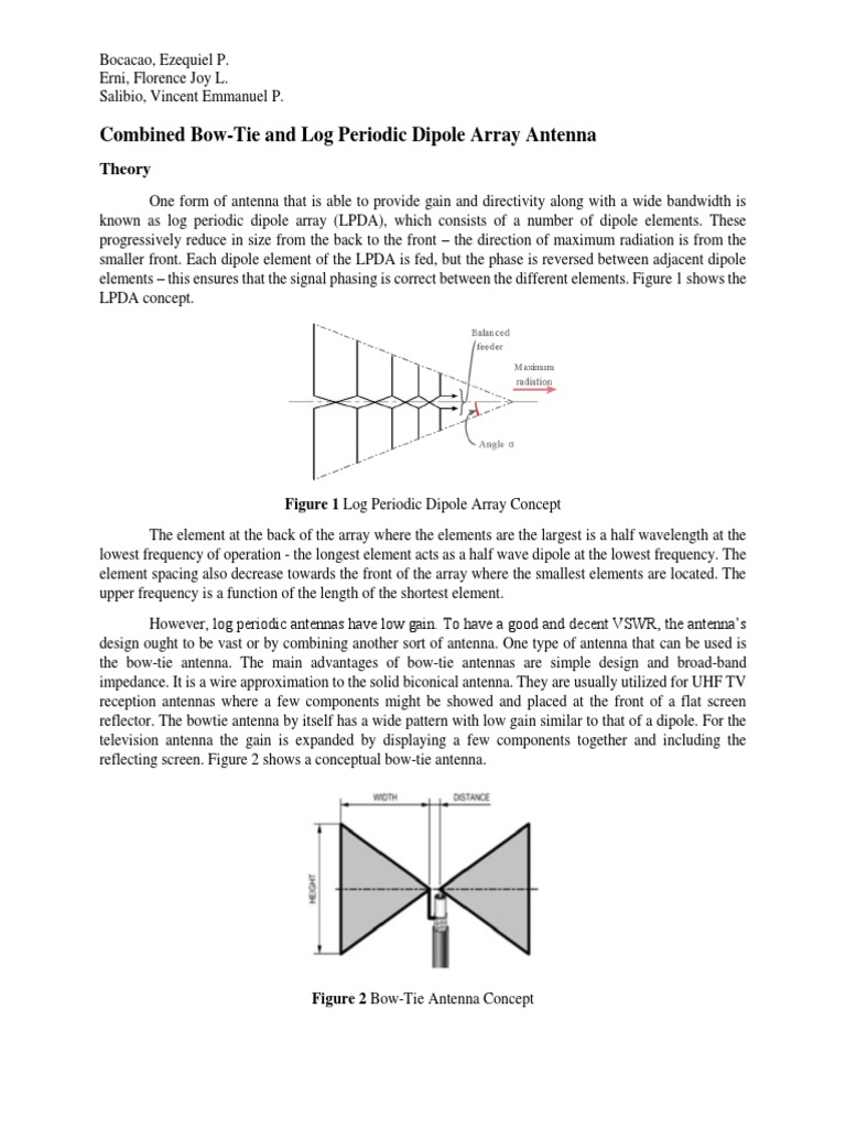 Combined Bow Tie and Log Periodic Dipole Array Antenna | PDF | Antenna ...