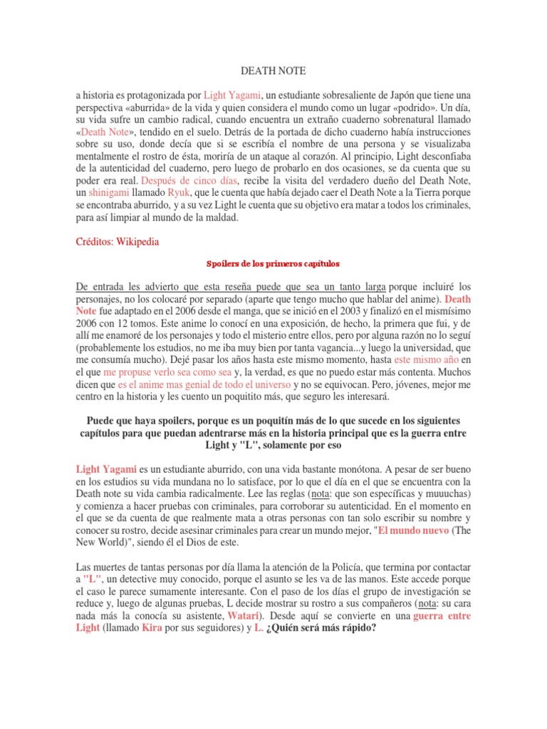Death Note | PDF | Muerte