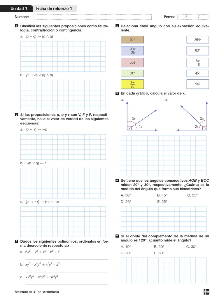 Tarea de Matemática 3° Secundaria | PDF | Lógica | Enseñanza de matemática