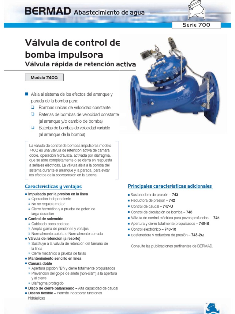Válvula de Control para Bombas Impulsoras | PDF | Bomba | Válvula