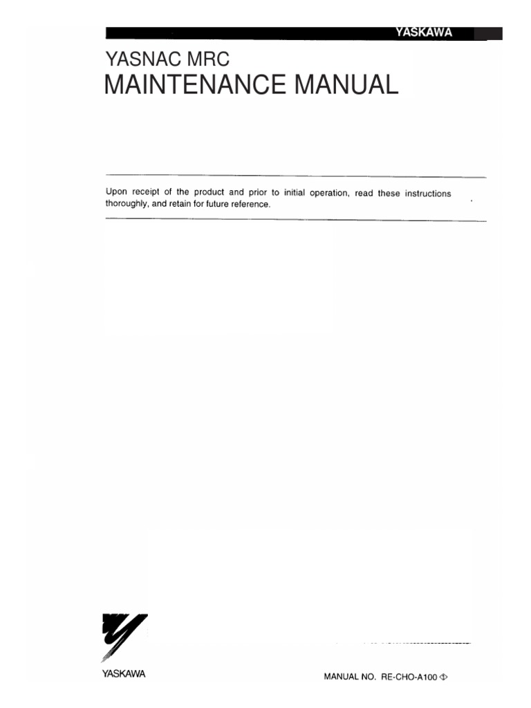 Maintenance Manual: Yasnac MRC | PDF