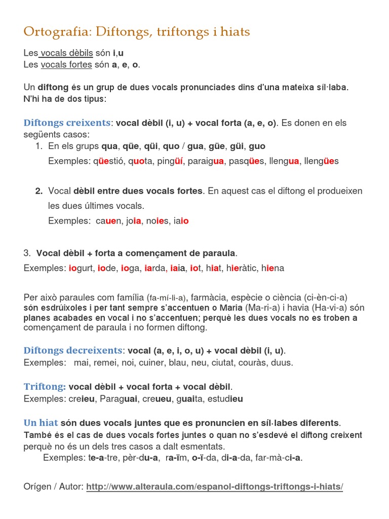 Diftong, Triftong, Hiat | PDF