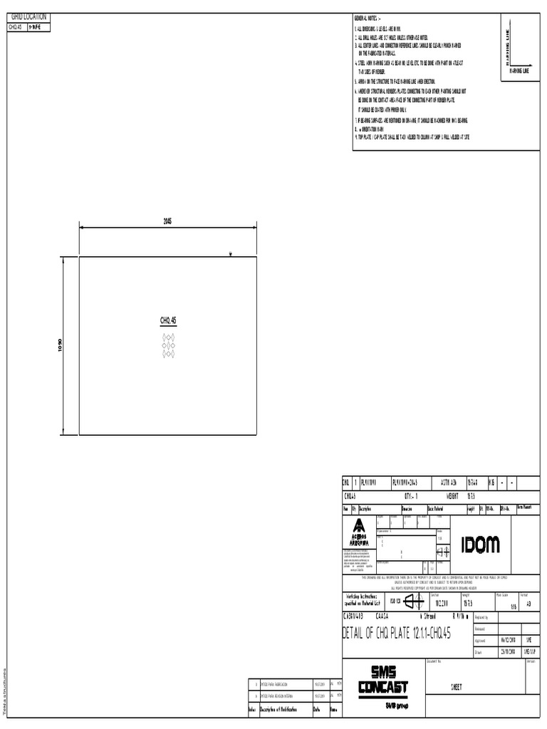 Detail of CHQ Plate 12.1.1-Chq.45: Grid Location | PDF | Industrial ...