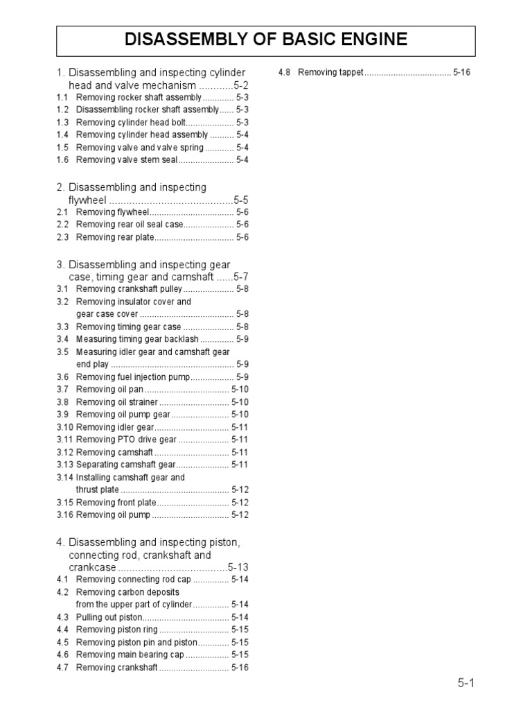 Disassembly of Basic Engine | PDF | Piston | Cylinder (Engine)