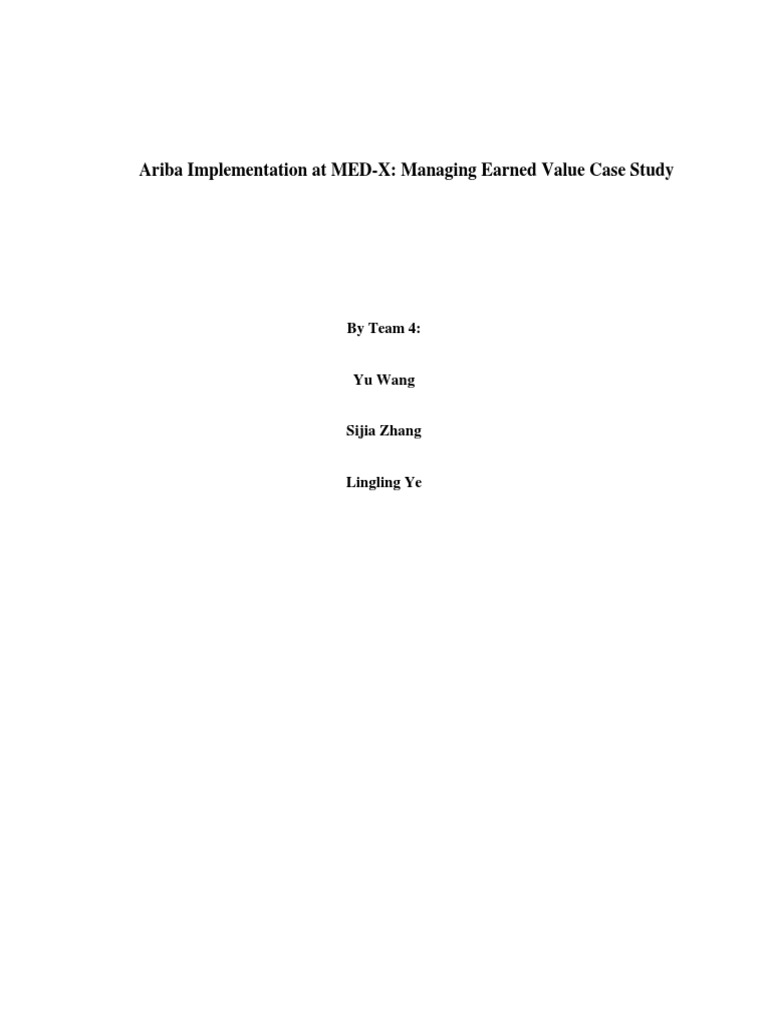 Ariba Implementation at MED-X - Managing Earned Value Case Study | PDF ...