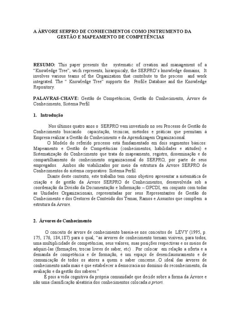Árvore de Competências | PDF | Gestão do conhecimento | Desenvolvimento ...