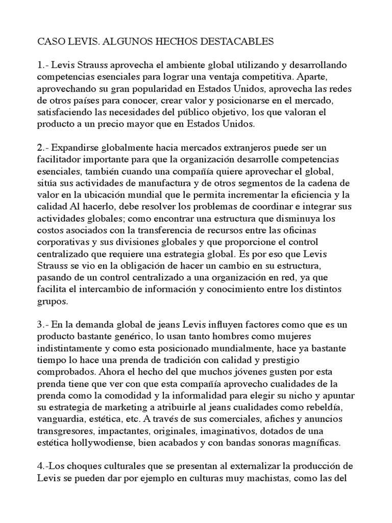 Caso Levis PDF | PDF | Pantalones | Marca